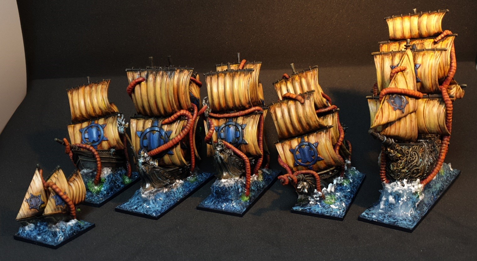 Hobby Blog Water Effects - Martin's Armada fleet - Mantic Games